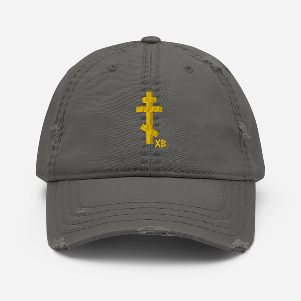 Cross XB - Gold Embroidered - Distressed Orthodox Christian Hat - Holy ...